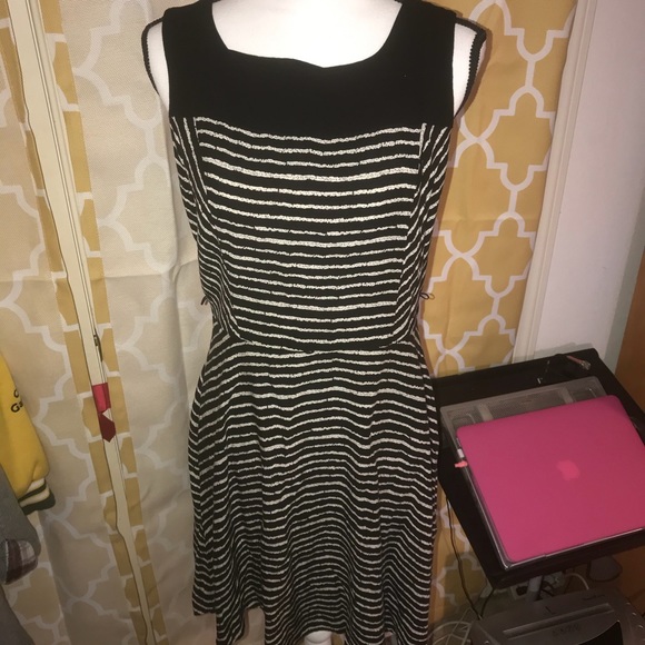 AB Studio | Dresses | Ab Studio Black And White Dress Fit And Flare 2 ...